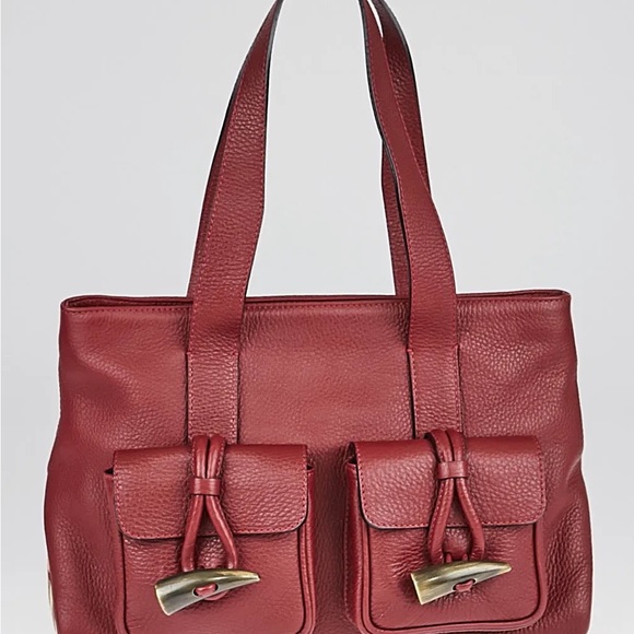 Burberry | Bags | Burberry Burgundy Leather Horn Toggle Tote Bag | Poshmark